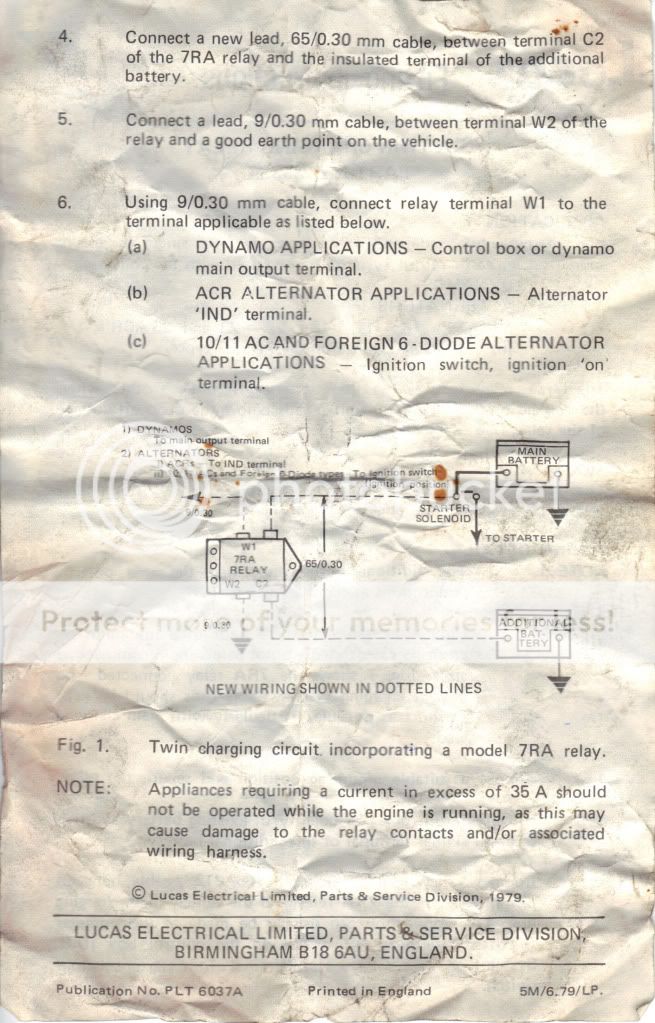 Lucas 7ra twin (split ) charging relay diagrams and fitting ...